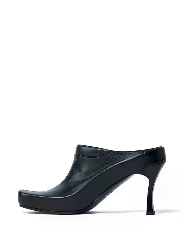 Balenciaga Debossed Logo Heeled Mules