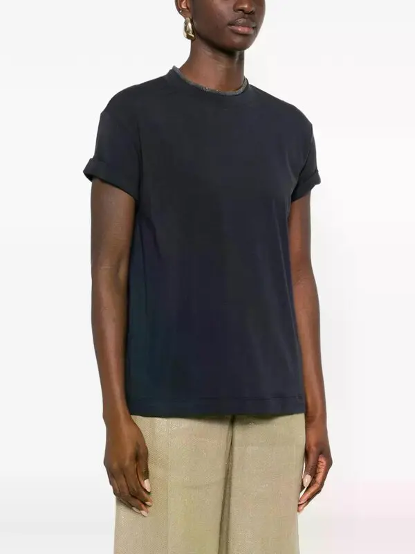 Brunello Cucinelli High-neck T-shirt With Monile Detail