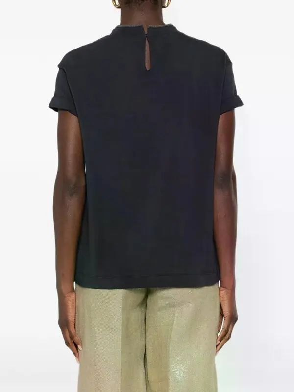 Brunello Cucinelli High-neck T-shirt With Monile Detail