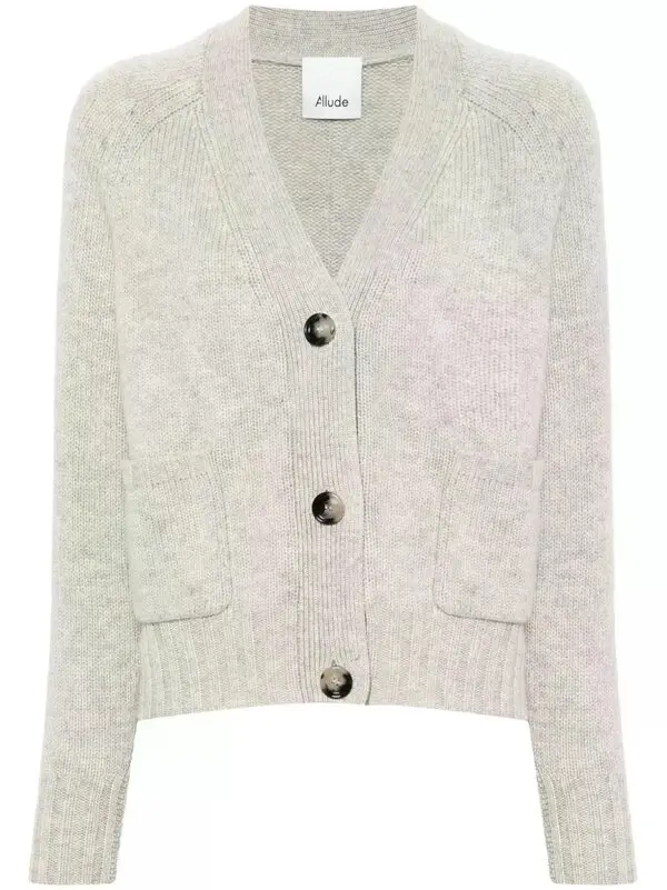ALLUDE V-neck Virgin Wool-cashmere Cardigan