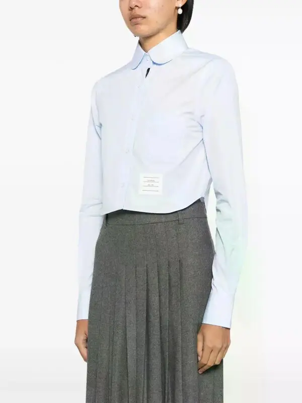 Thom Browne Logo-patch Cropped Shirt