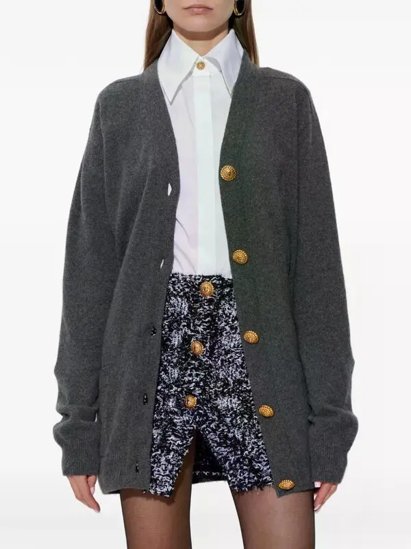 Balmain Button Pockets Cardigan - Grey