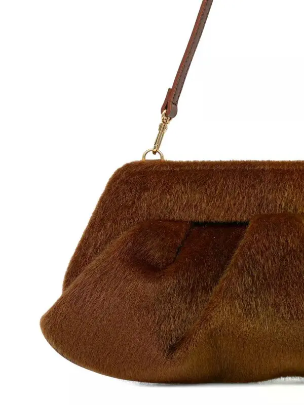 THEMOIRE Ruched Clutch - Brown