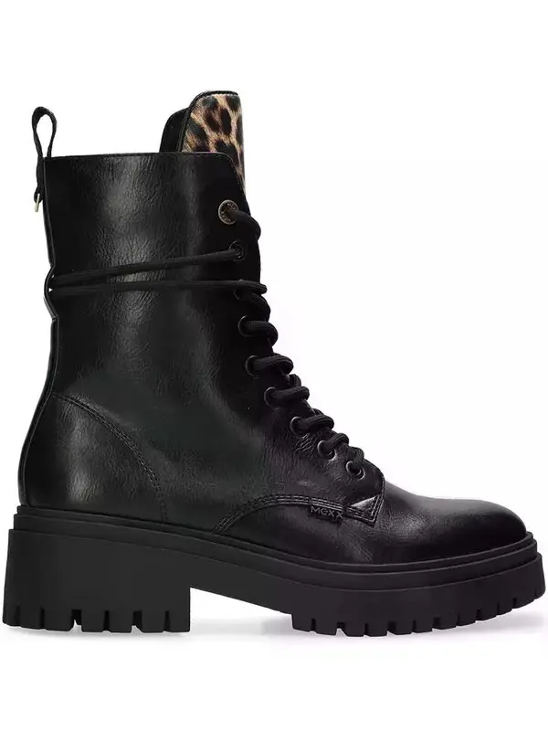 MEXX Leopard Panel Lace-up Boots