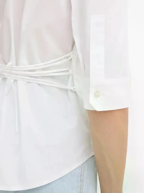 Miss Sixty Pointed Collar Three-quarter Sleeve Shirt With Tie Detail