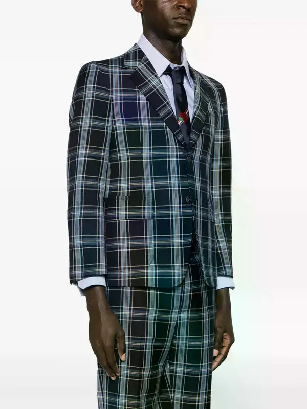 Thom Browne Checked Virgin Wool Blend Blazer