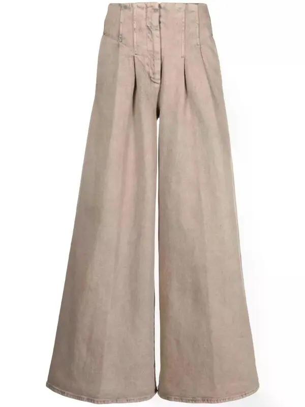 Peserico Wide-leg Pleated Jeans