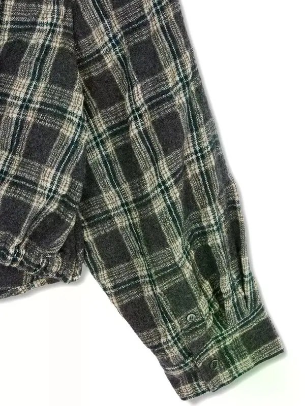 STUDIO TOMBOY Elasticated-hem Checkered Shirt - Grey
