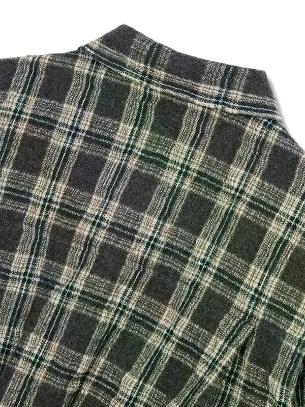 STUDIO TOMBOY Elasticated-hem Checkered Shirt - Grey