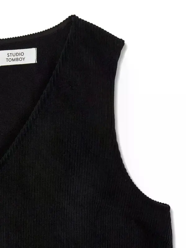 STUDIO TOMBOY Corduroy V-neck Mini Dress