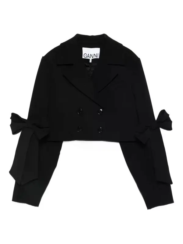 GANNI Double-breasted Cropped Jacket