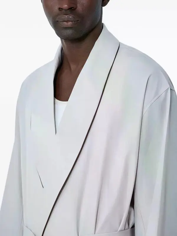 Prada Belted Accent-trim Single-breasted Coat