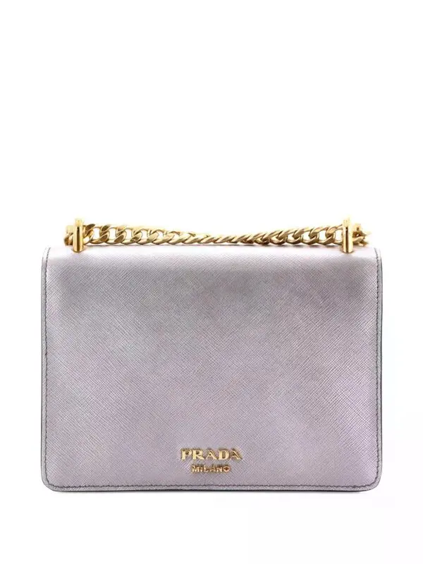 Prada Envelope Flap Chain Shoulder Bag Saffiano Leather Small Crossbody