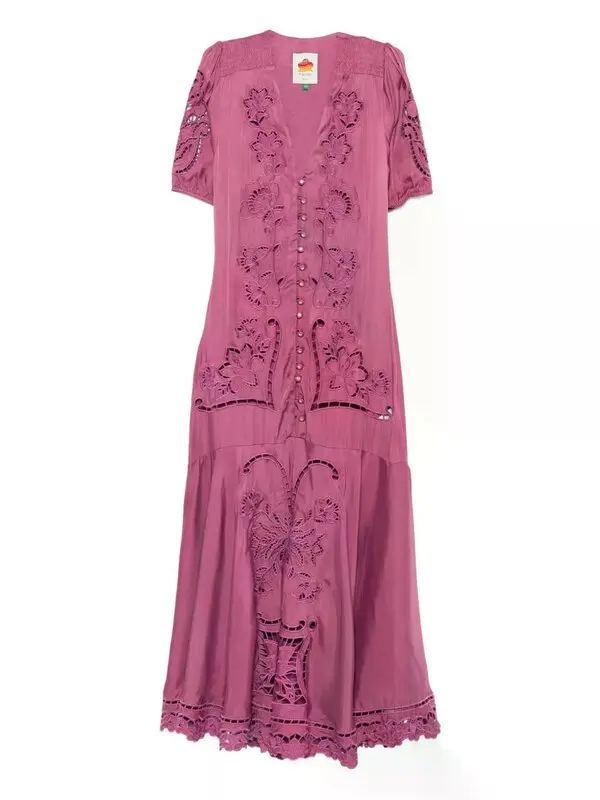 Farm Rio Floral Button Maxi Dress - Pink
