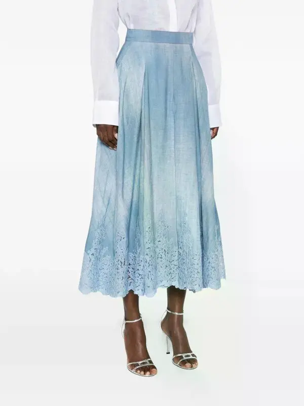 Ermanno Scervino Embroidered Long Skirt - Blue