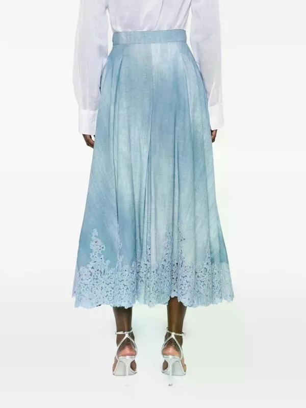 Ermanno Scervino Embroidered Long Skirt - Blue