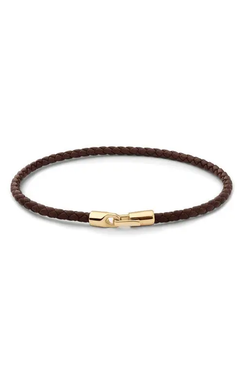 Miansai Cruz Leather Bracelet - Gold Vermeil Brown