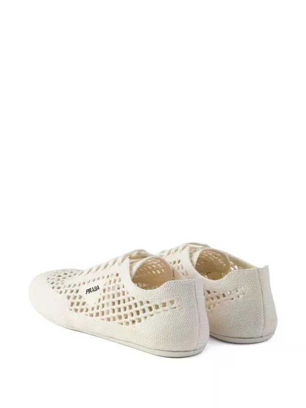 Prada Crochet Lace-up Sneakers