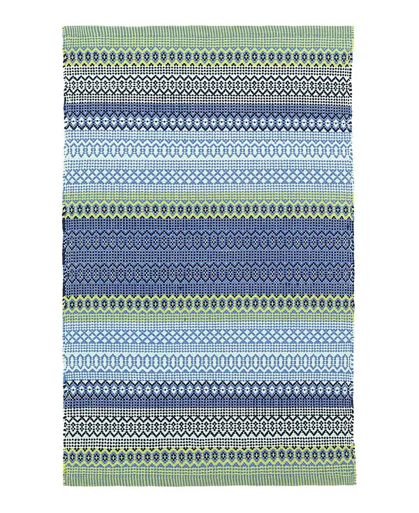 DASH & ALBERT BY ANNIE SELKE Dash Albert Annie Selke Da662 Fiesta Stripe Indoor/outdoor Area Rug, 8'0x10'0 - Blue/green