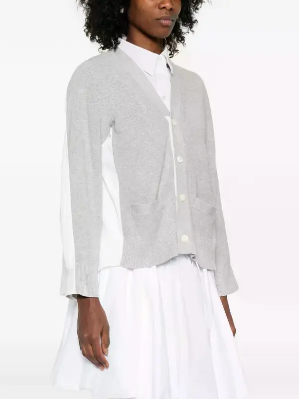 Sacai Panelled Cardigan - Grey
