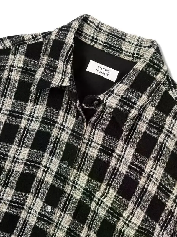 STUDIO TOMBOY Elasticated-hem Checkered Shirt
