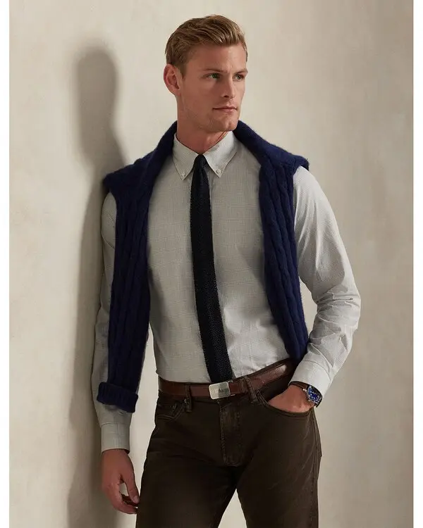 Polo Ralph Lauren Classic Fit Checked Poplin Shirt - Grey/white