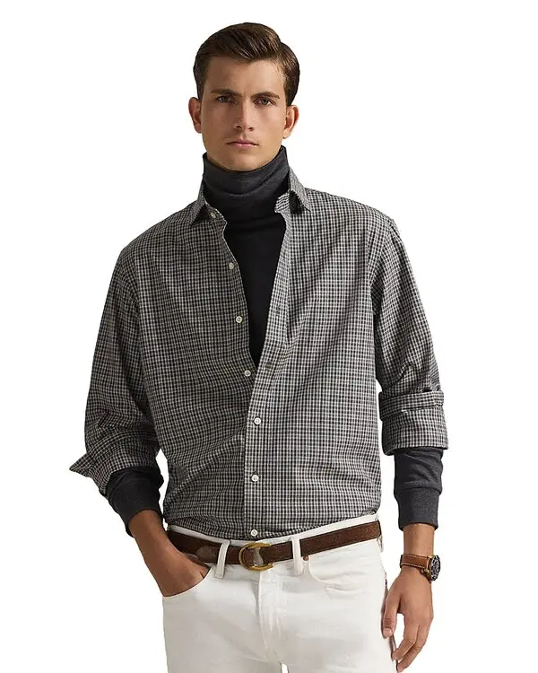Polo Ralph Lauren Classic Fit Tattersall Poplin Shirt - Grey