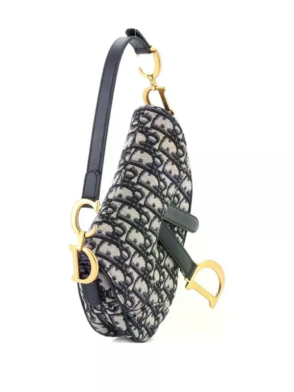 Dior Saddle Handbag Oblique Canvas Mini Shoulder Bag - Blue