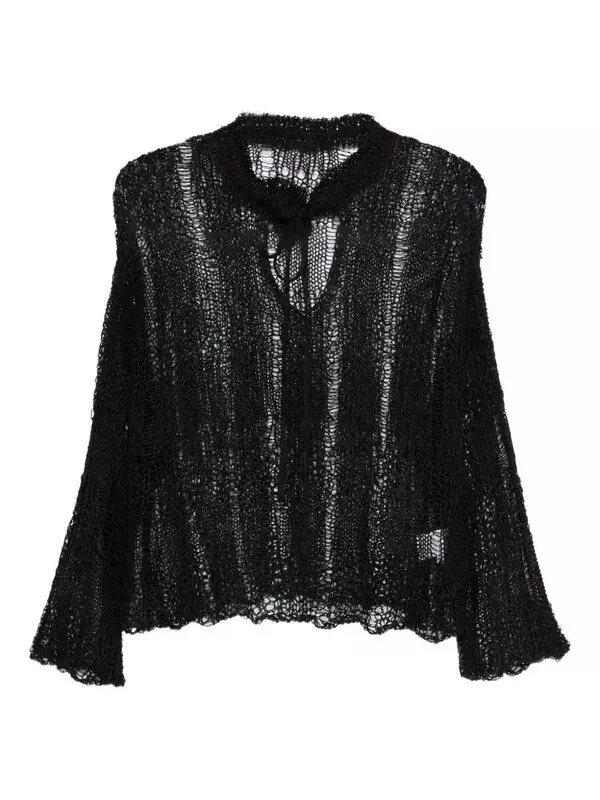 Y’s Open Knit Tie Top