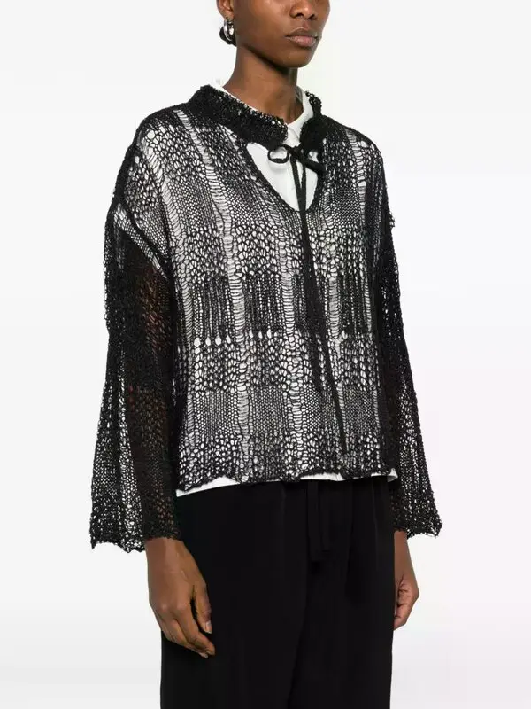 Y’s Open Knit Tie Top