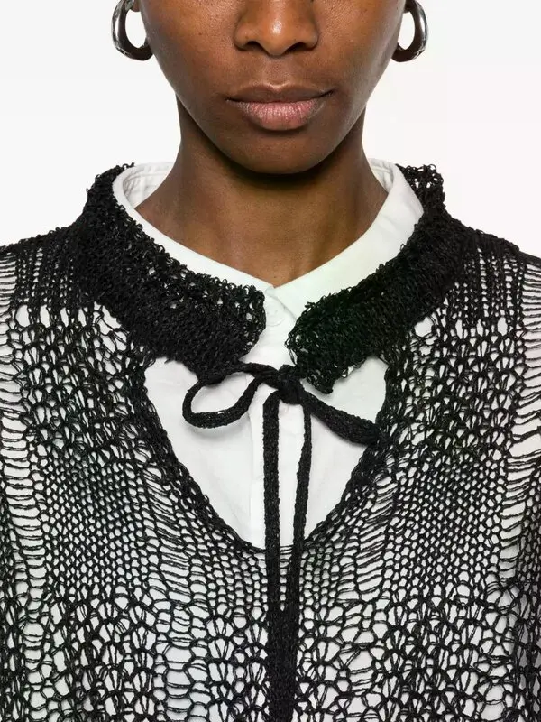 Y’s Open Knit Tie Top