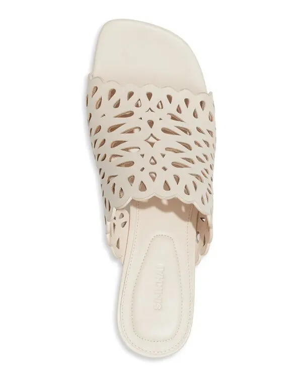 Simkhai Shadow Laser Cut Mules - Cream