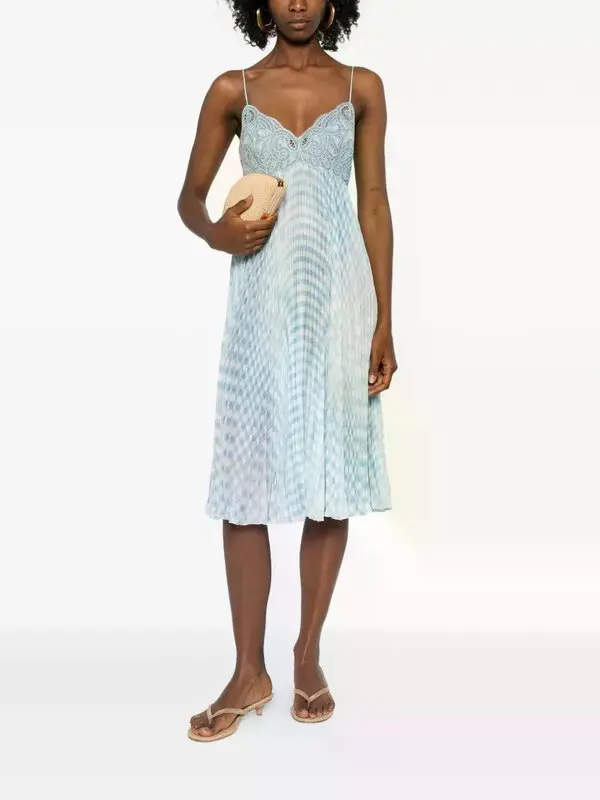 Ermanno Scervino Lace Pleated Midi Dress