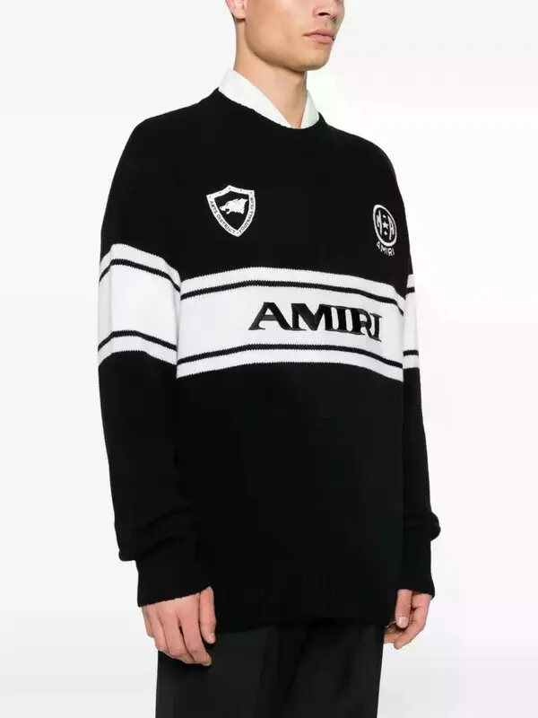 Amiri Knit Cotton-wool Sport Sweater With Embroidered Graphics