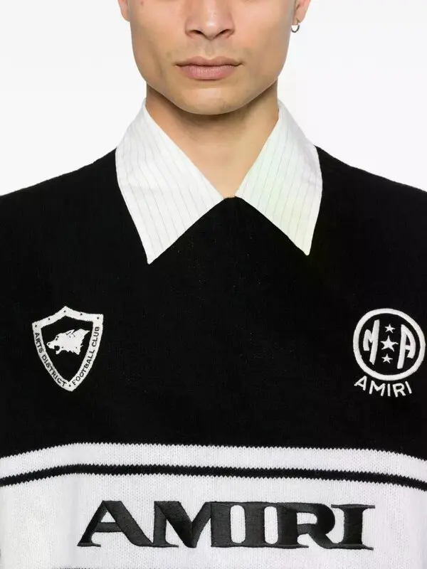 Amiri Knit Cotton-wool Sport Sweater With Embroidered Graphics