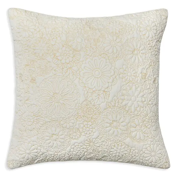 SFERRA Scalamandre X Siberian Floral Velvet Decorative Pillow, 20 X 20 - White/tawn