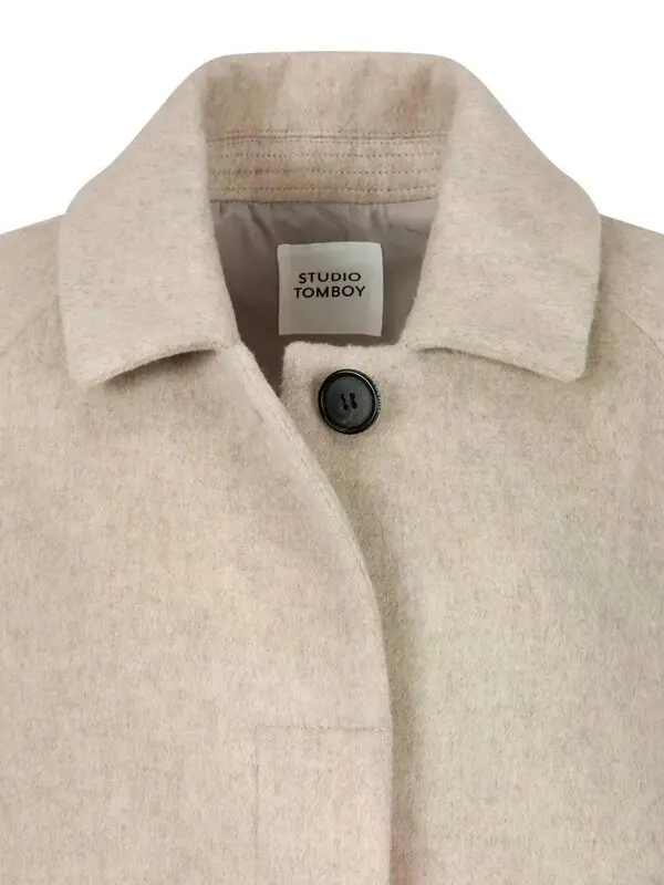 STUDIO TOMBOY Single-breasted Flared-hem Coat - Neutrals