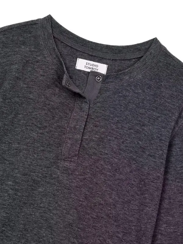STUDIO TOMBOY Snap-button Henley Top