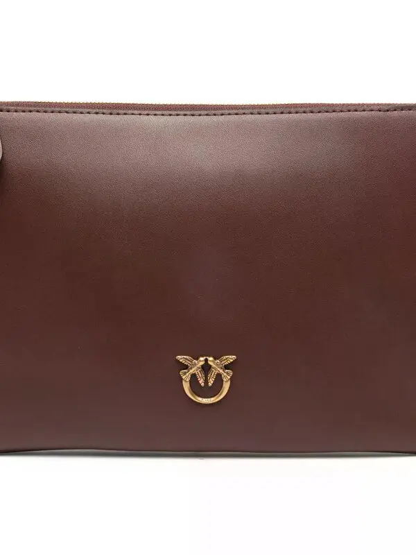 Pinko Love Flat Classic Clutch With Gold-tone Hardware - Red