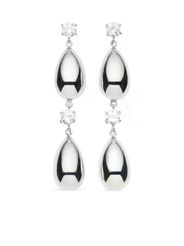 Magda Butrym Teardrop Embellished Stud Earrings - Silver