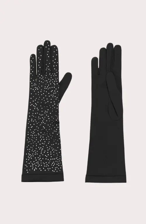 SEYMOURE Grace Glove With Handset Crystals - Black