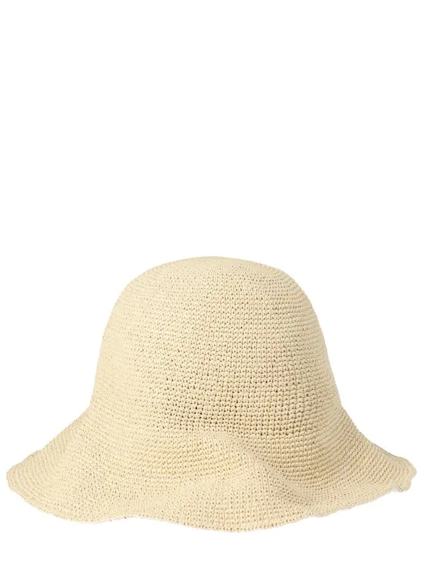 Ruslan Baginskiy Straw Hat With Embroidered Logo - Beige