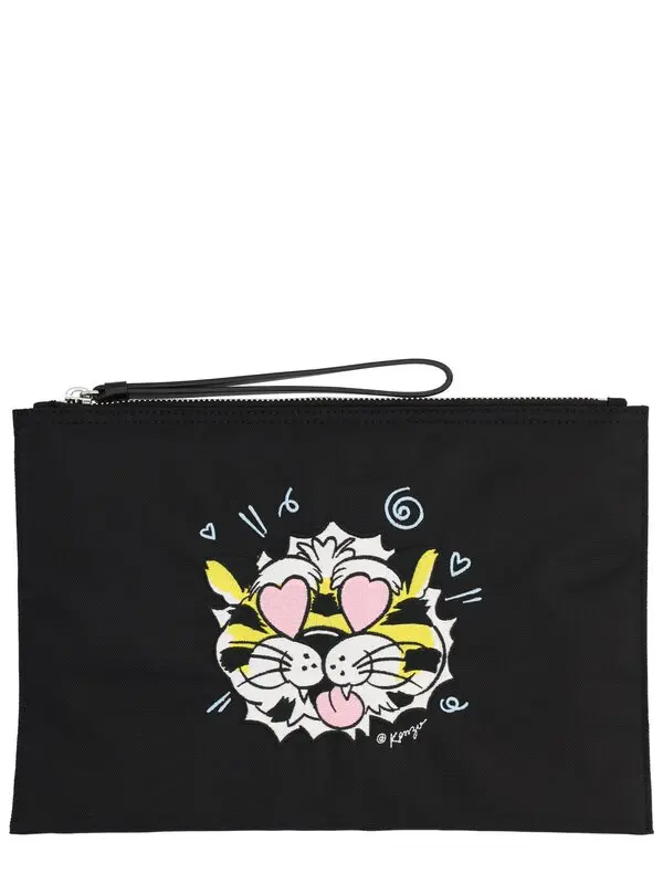 Kenzo Wild Tiger Clutch Bag - Black
