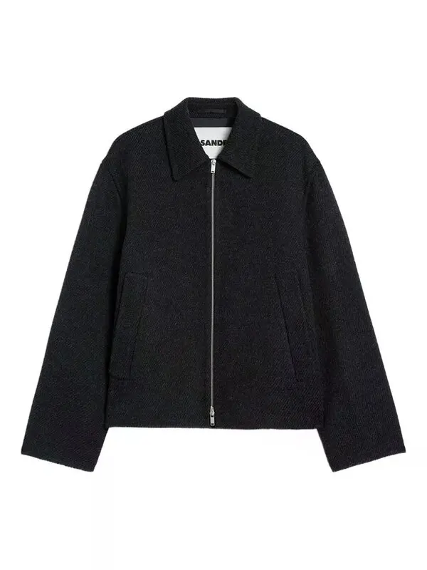 JIL SANDER Textured Wool Jacket - Black