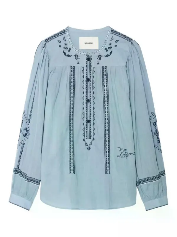 Zadig&Voltaire Tigy Embroidered Tunic - Blue