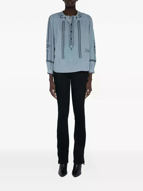 Zadig&Voltaire Tigy Embroidered Tunic - Blue