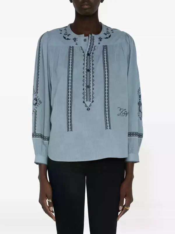 Zadig&Voltaire Tigy Embroidered Tunic - Blue