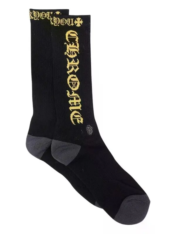 Chrome Hearts Logo Lettering Socks - Black