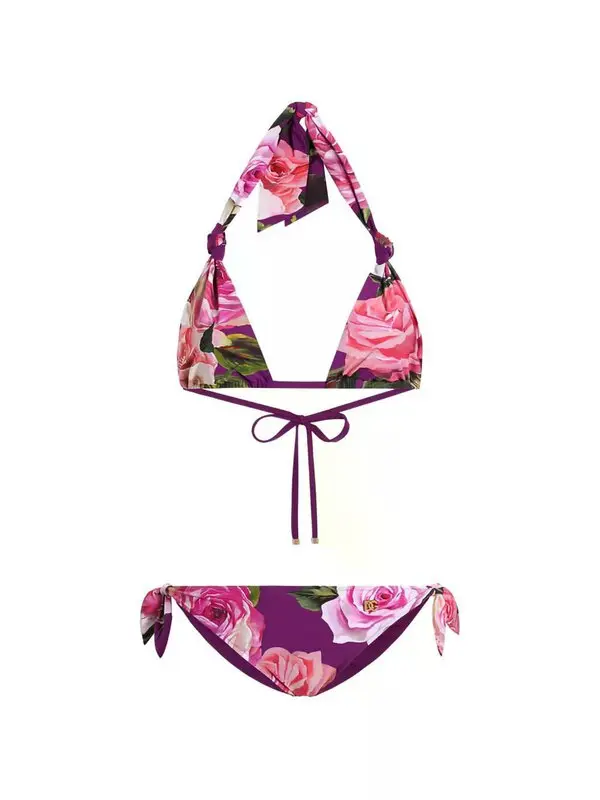 Dolce & Gabbana Floral-print Swimsuit - Blue