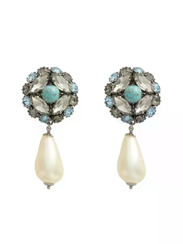 Dolce & Gabbana Faux-pearl Drop Earrings - Silver